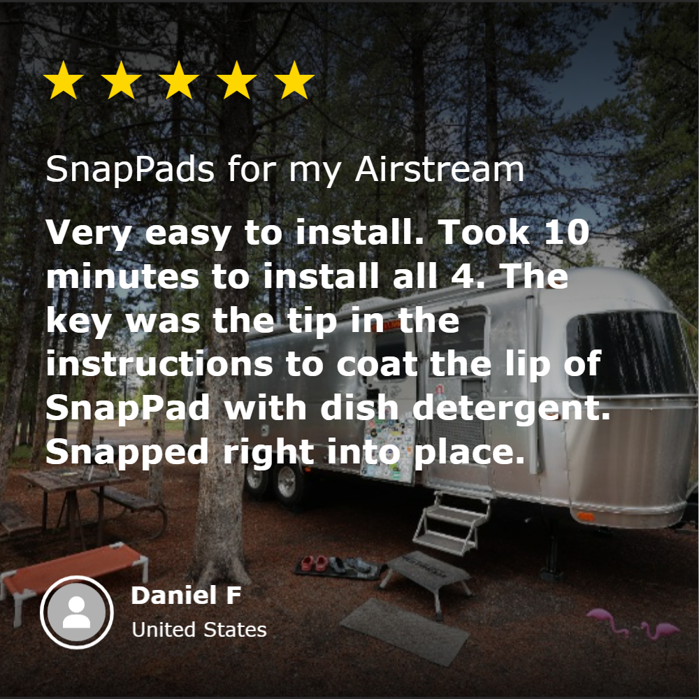 XTRA Square 5 4-Pack | Travel Trailer Permanent Jack Pads | RV SnapPad®