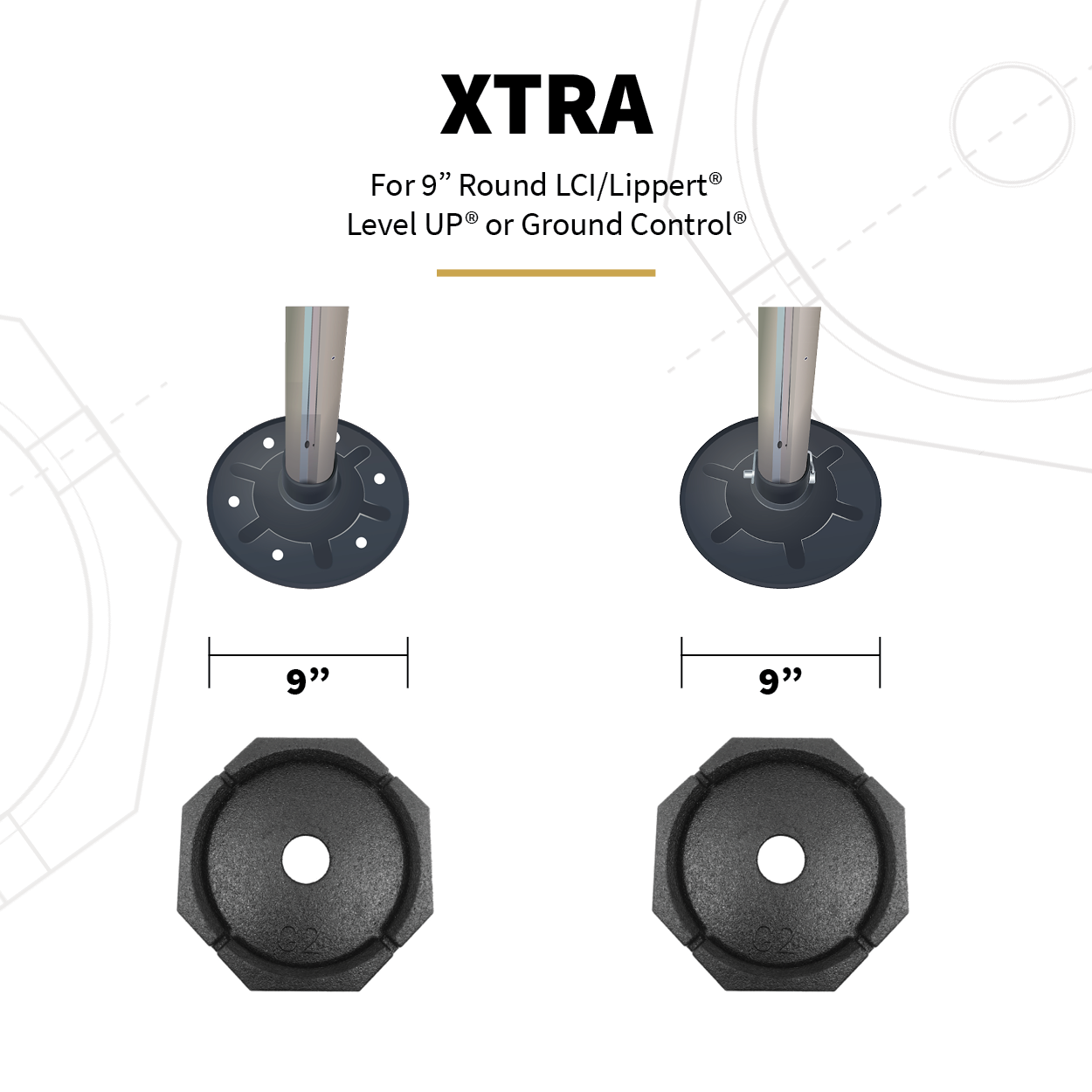 XTRA 4-Pack | Class A Motorhome Permanent Jack Pads | RV SnapPad®